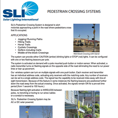 Solar Powered Crosswalk Beacons | Solar Lighting International